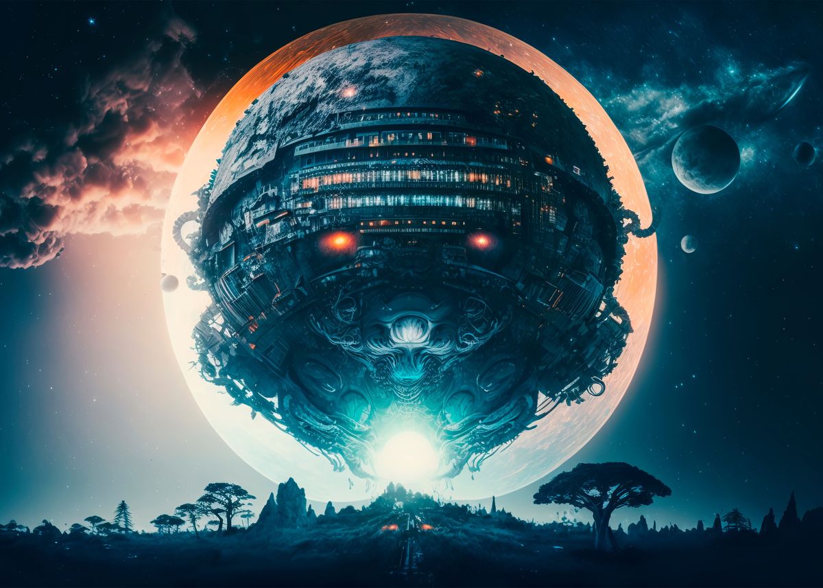 'Alien spaceship' Poster by HildaWarren Studio | Displate