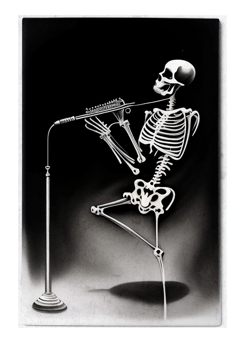 'skull singing' Poster, picture, metal print, paint by JURUTENX STD ...