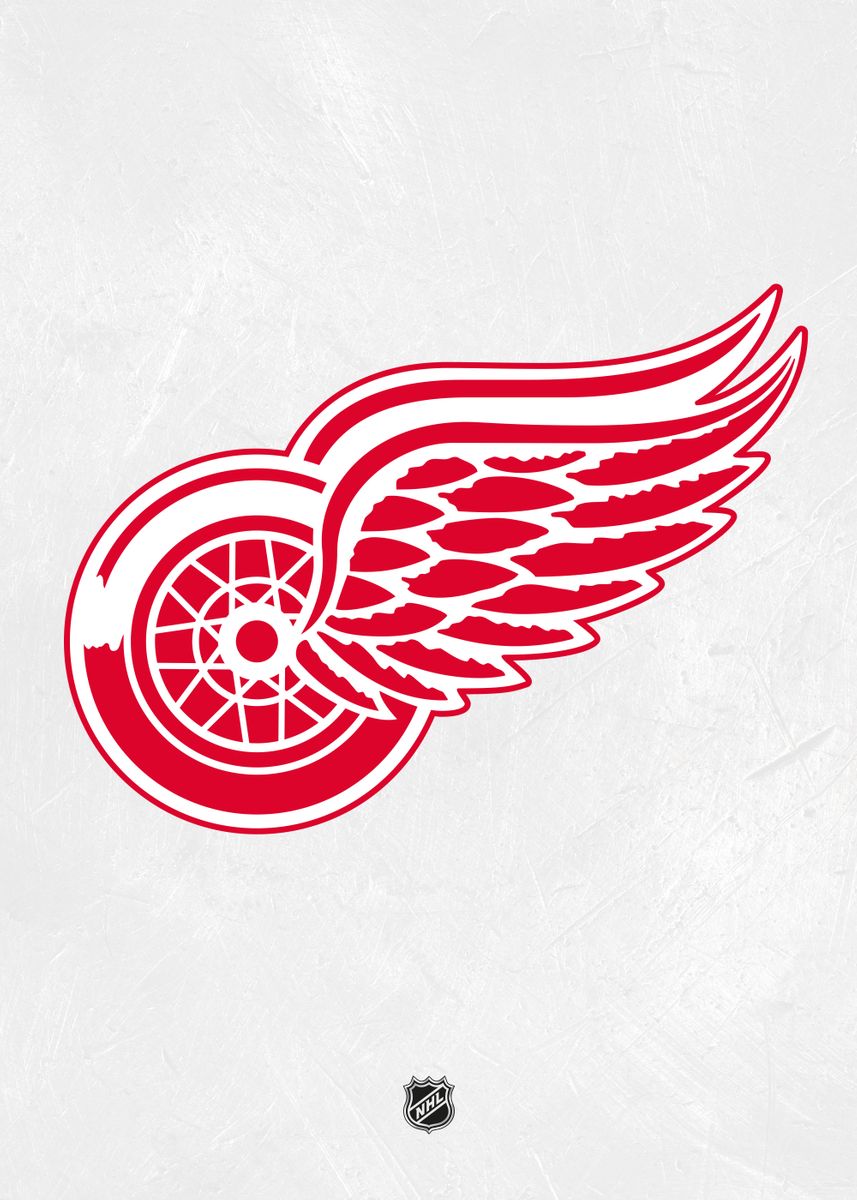 'Detroit Red Wings White' Poster, picture, metal print, paint by NHL ...