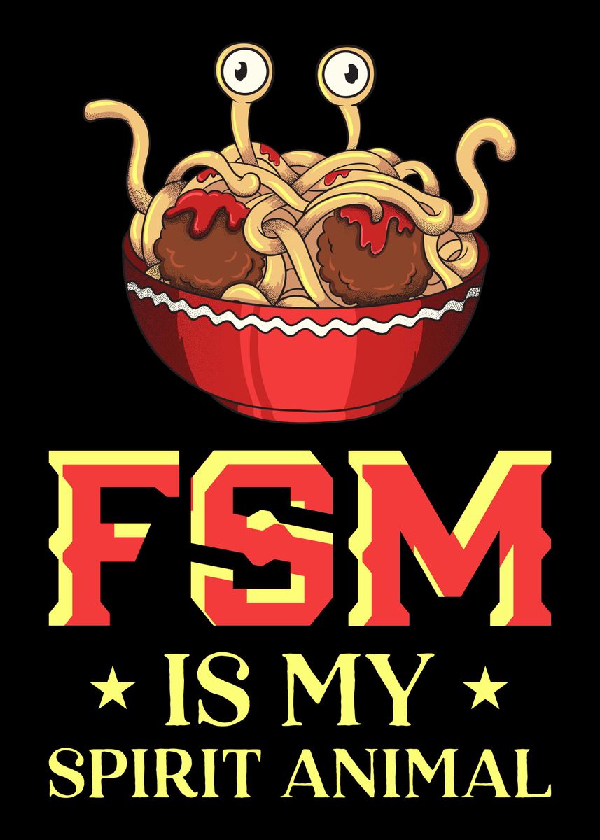 'Flying Spaghetti Monster' Poster, picture, metal print, paint by ...