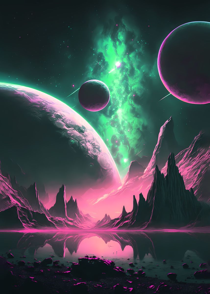 'Radiation Planet Landscape' Poster, picture, metal print, paint by ...