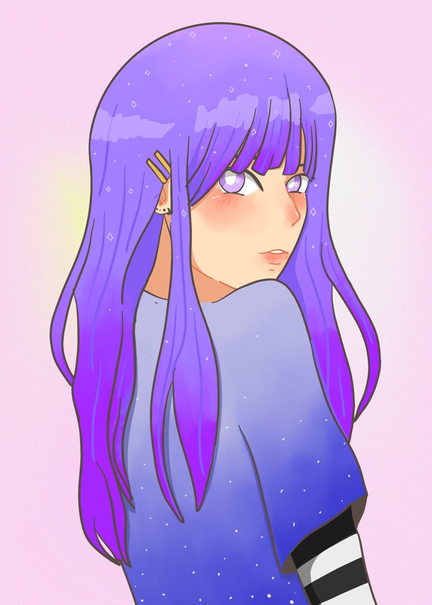 'Aesthetic Anime Girl' Poster, picture, metal print, paint by NIZAM ...