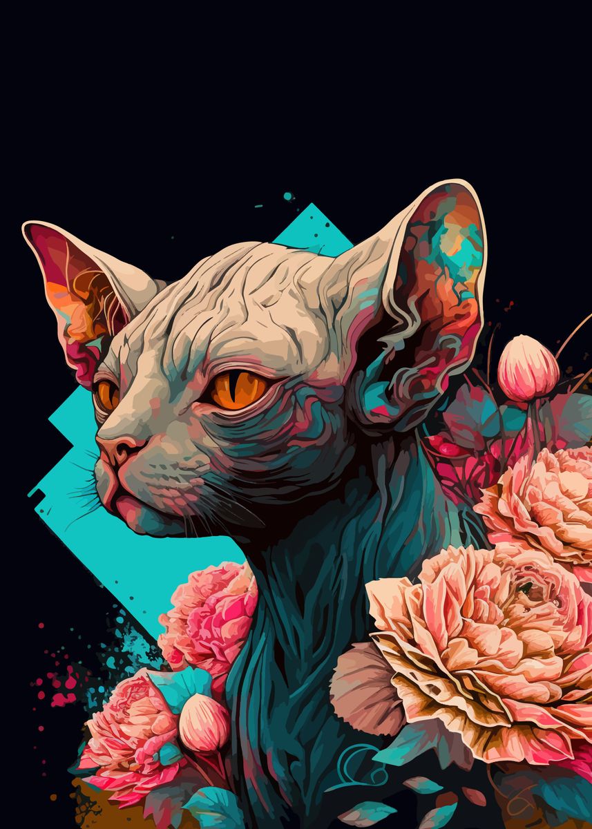 'Gangster Cat' Poster by rhysm Funny | Displate
