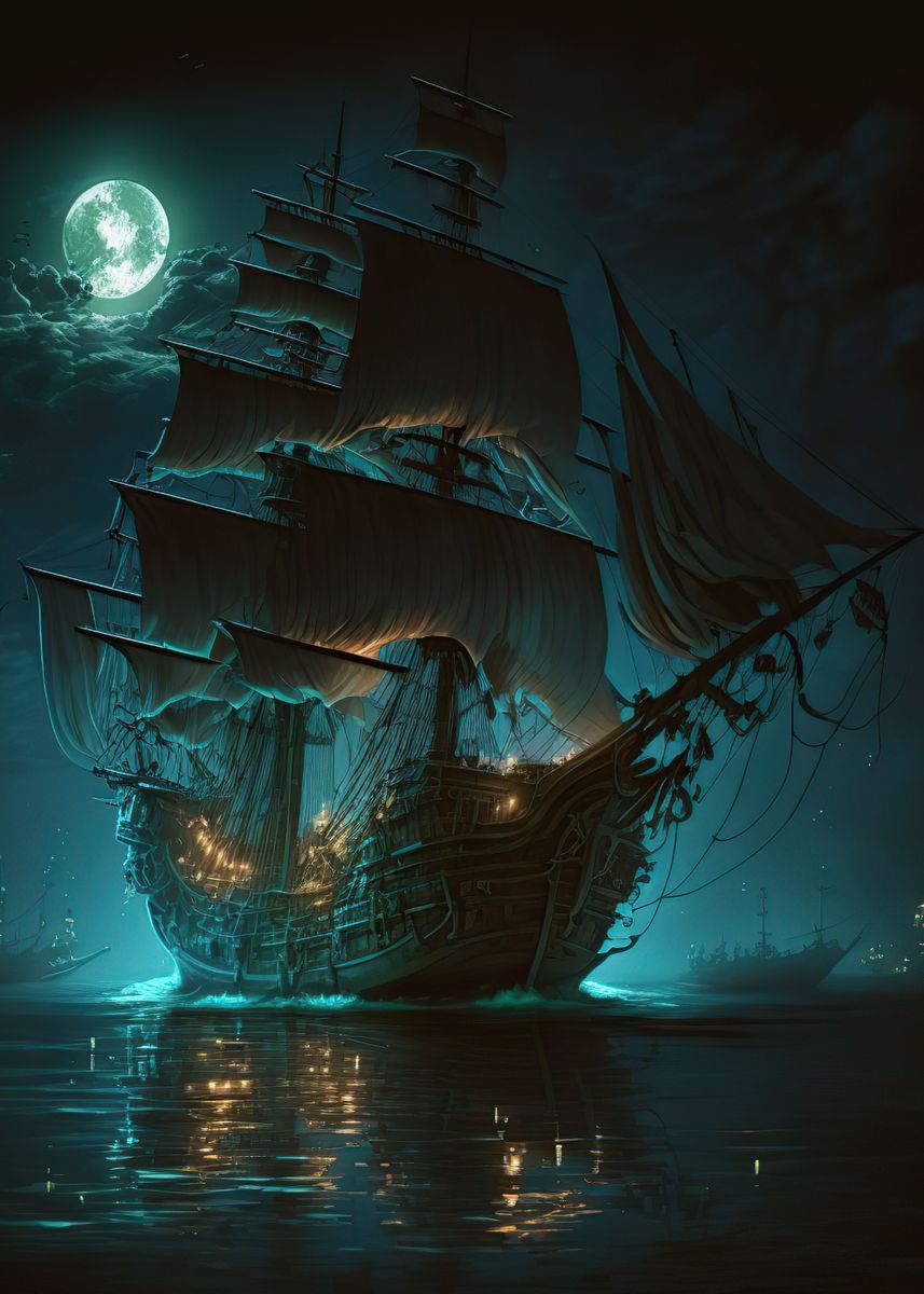 'Pirate Ship' Poster, picture, metal print, paint by Aron Sellers ...