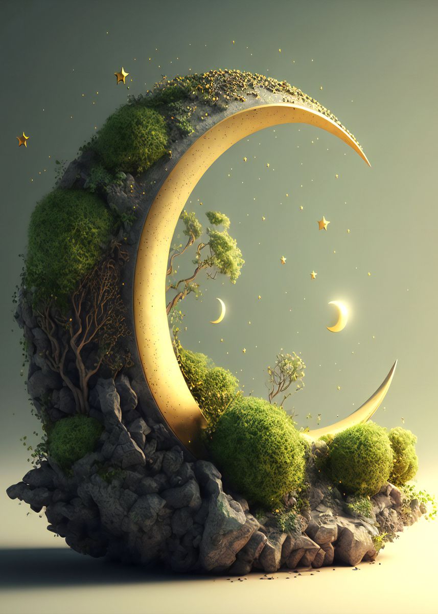 'Moon' Poster, picture, metal print, paint by admam323 daisy333 | Displate