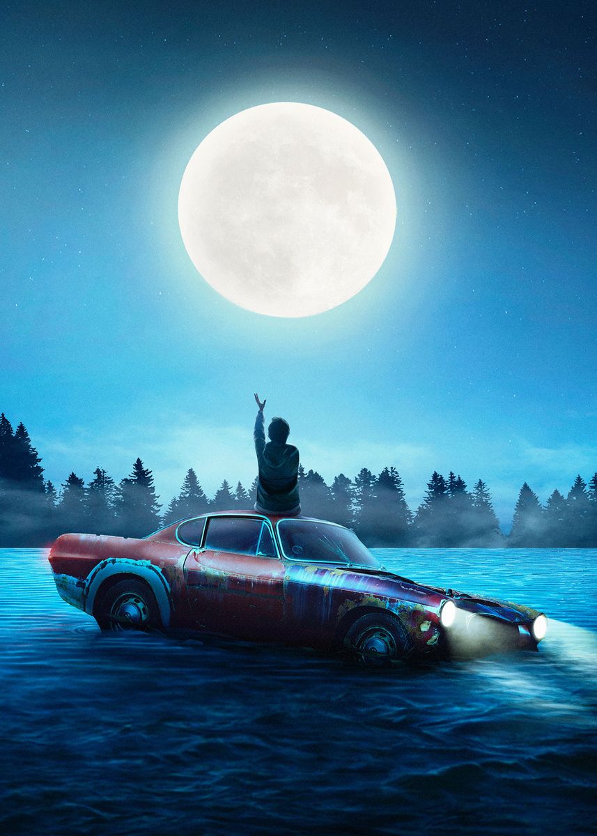 'Moon' Poster, picture, metal print, paint by Zoey Pershing | Displate