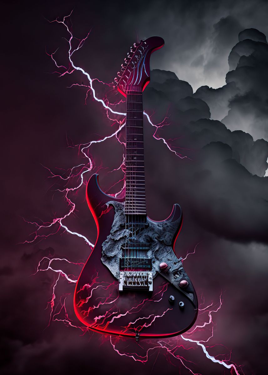 'Electric Guitar ' Poster, picture, metal print, paint by Atlas Mcguire ...