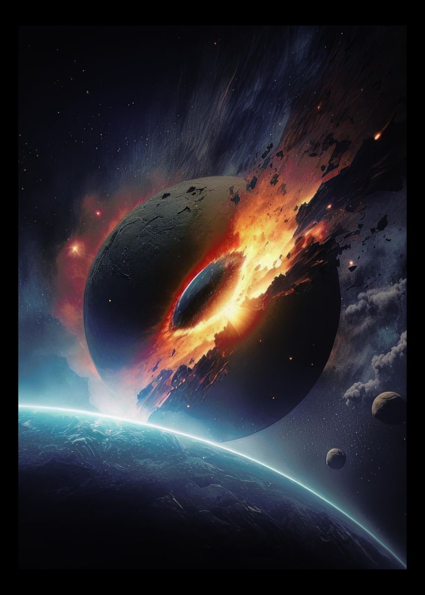 'Meteor Hitting The Planet' Poster by TheLoneAlchemist | Displate