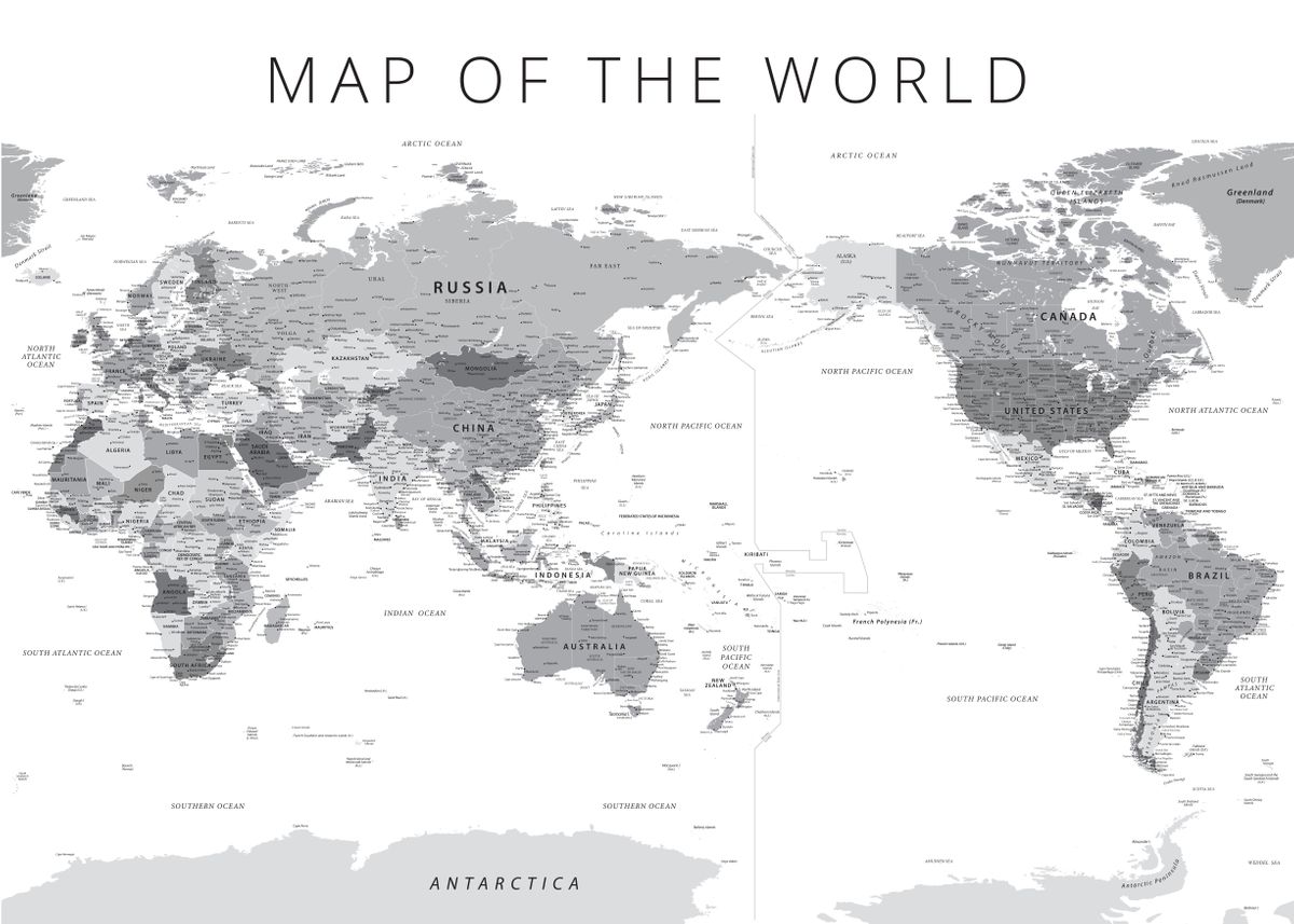 'World Map Pacific Centered' Poster by Urban Epiphany | Displate