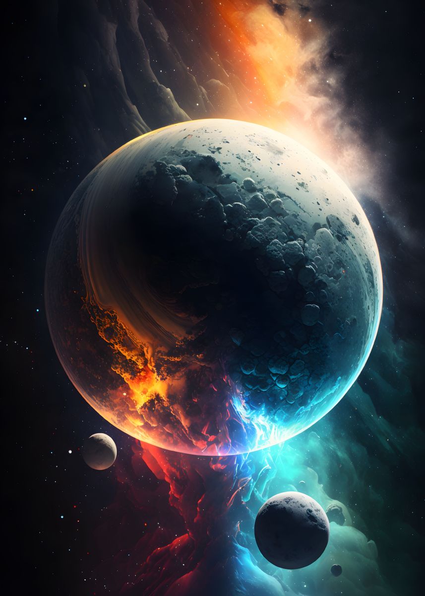 'Lost Planet in Space' Poster, picture, metal print, paint by Maël ...