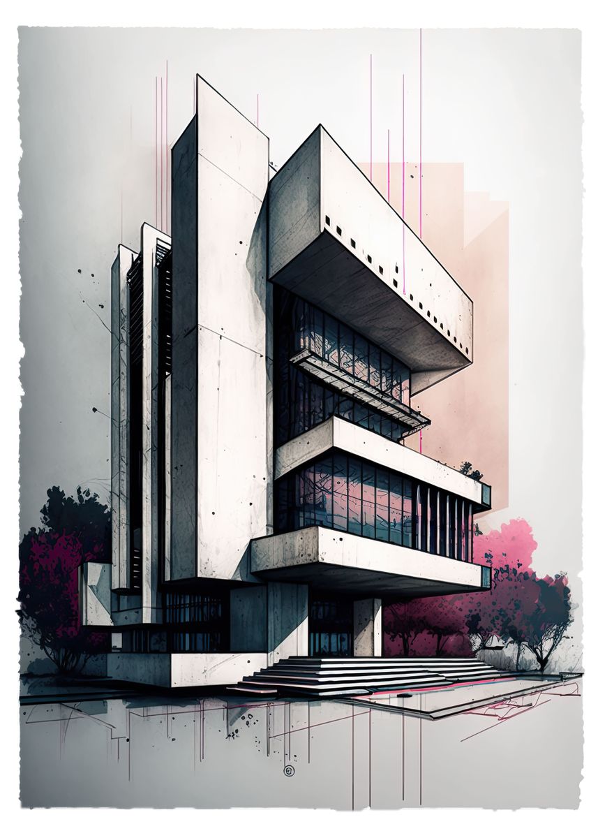 'Modern Architecture Art' Poster, picture, metal print, paint by ...