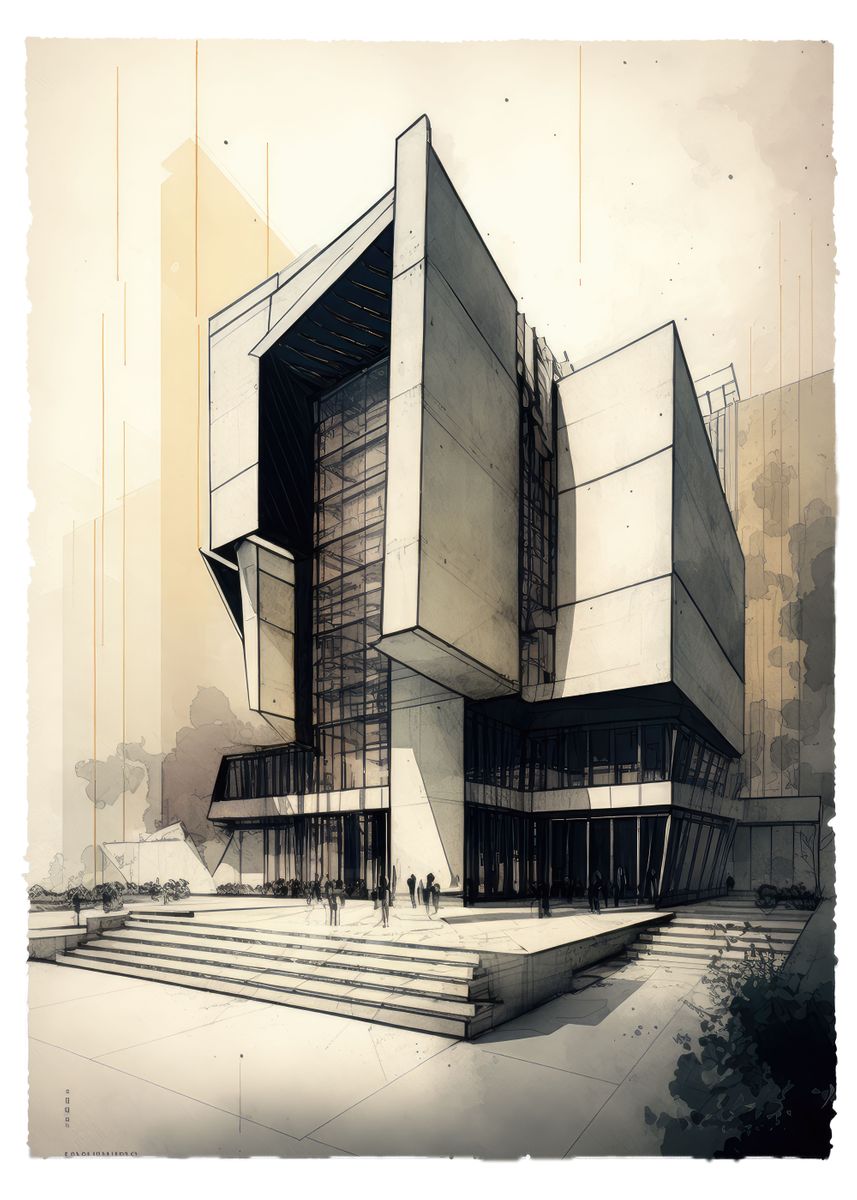 'Modern Architecture Art' Poster by Fireabend Designs | Displate