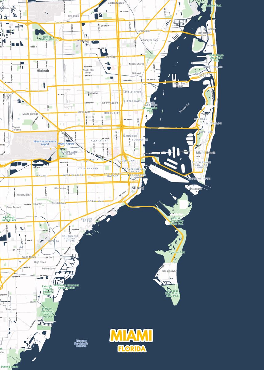 'Poster Miami ' Poster, picture, metal print, paint by Ricardo Costa | Displate