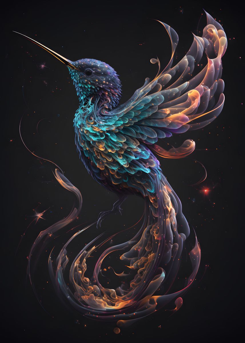 'Magic Humming Bird' Poster, picture, metal print, paint by ...