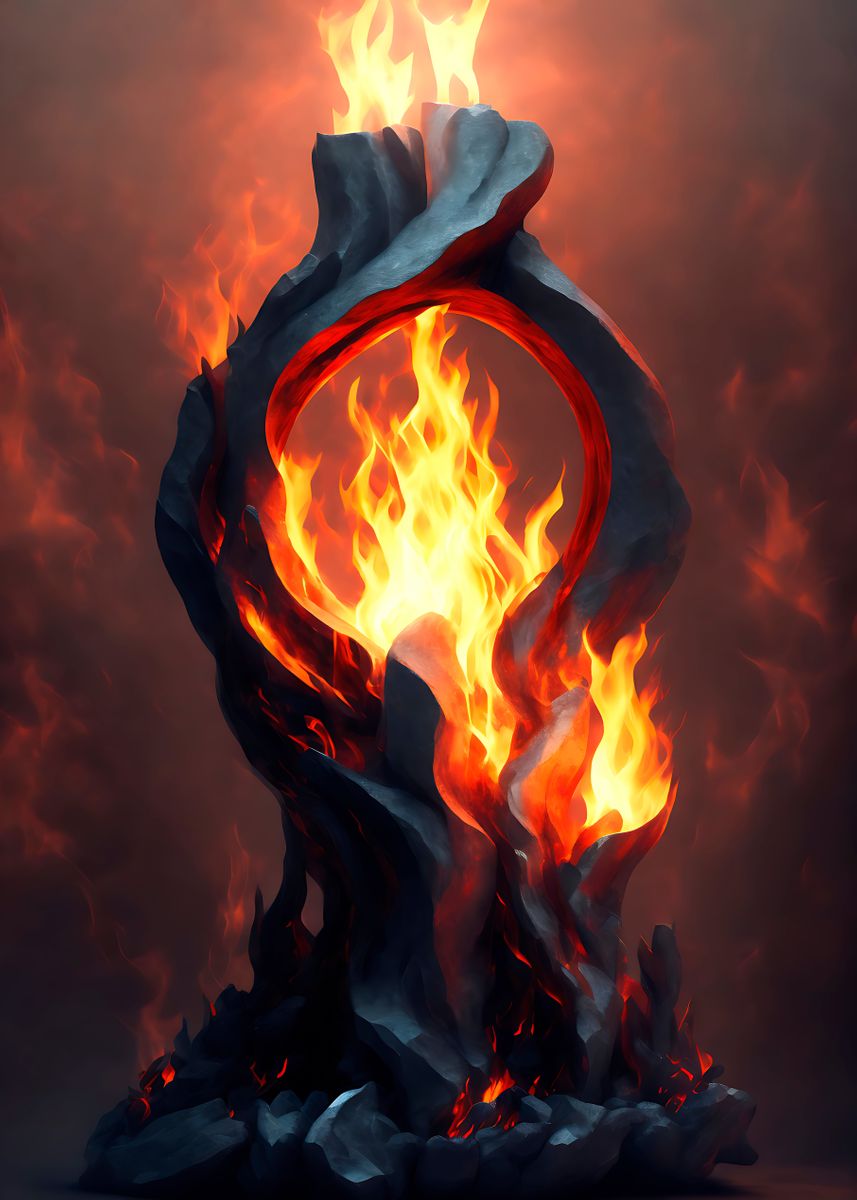 'ETERNAL FLAME SCULPTURE' Poster by Osvaldo Ramos Artist | Displate