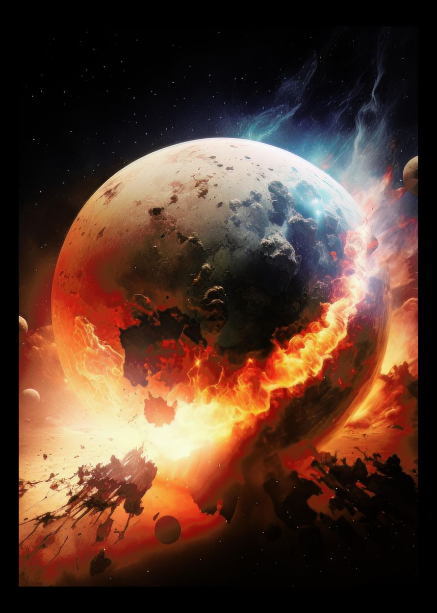'Collision Earth and Mars' Poster by TheLoneAlchemist | Displate