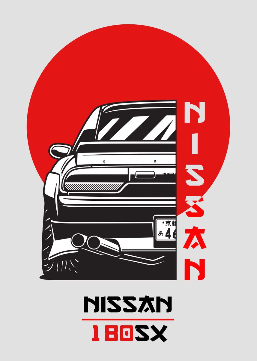 'Nissan 180sx' Poster, picture, metal print, paint by artH | Displate