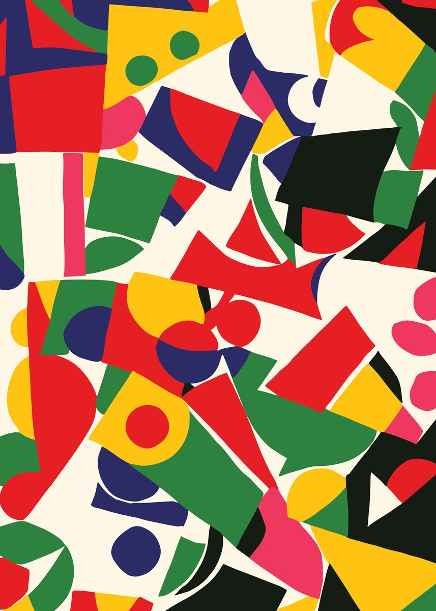 'Abstract Paper Cutouts' Poster, picture, metal print, paint by ...