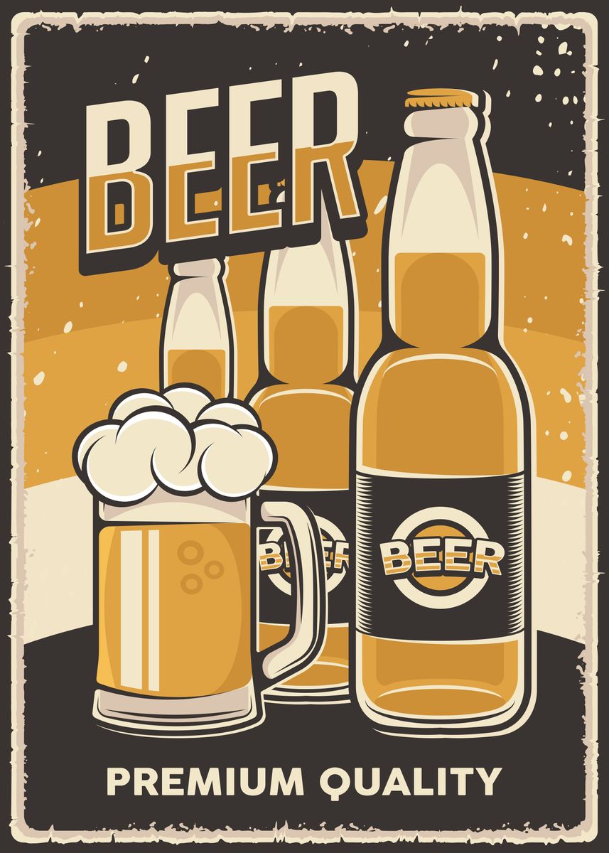 'Beer Signage' Poster, picture, metal print, paint by Naso | Displate