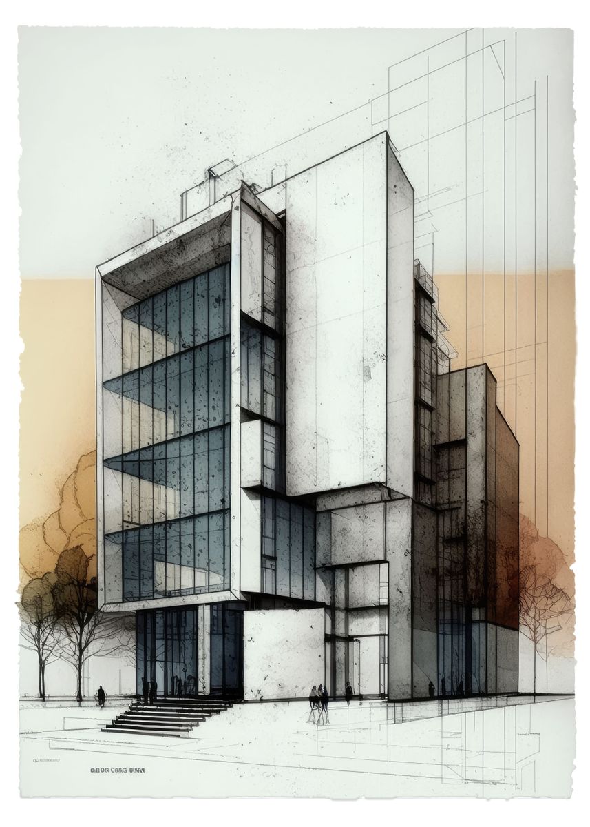 'Modern Architecture Art' Poster, picture, metal print, paint by ...
