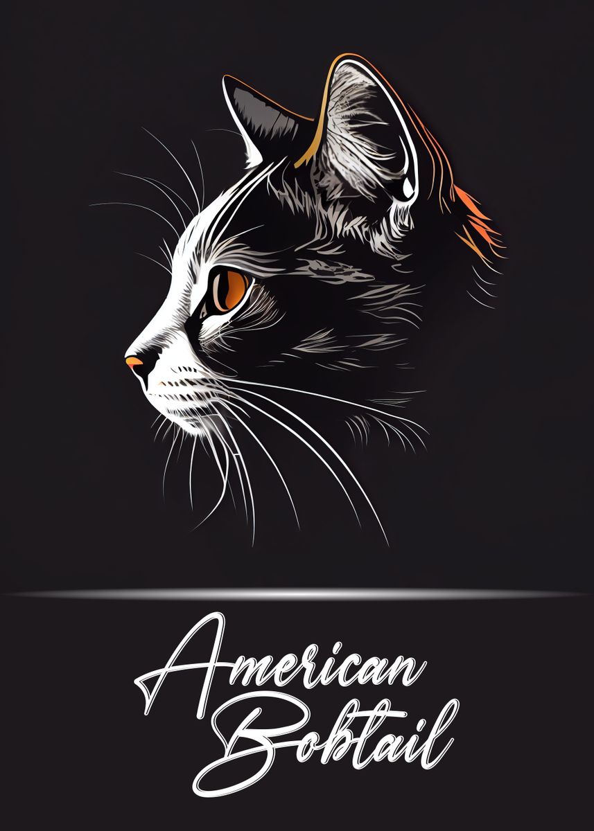 'American Bobtail' Poster, picture, metal print, paint by Artistic ...