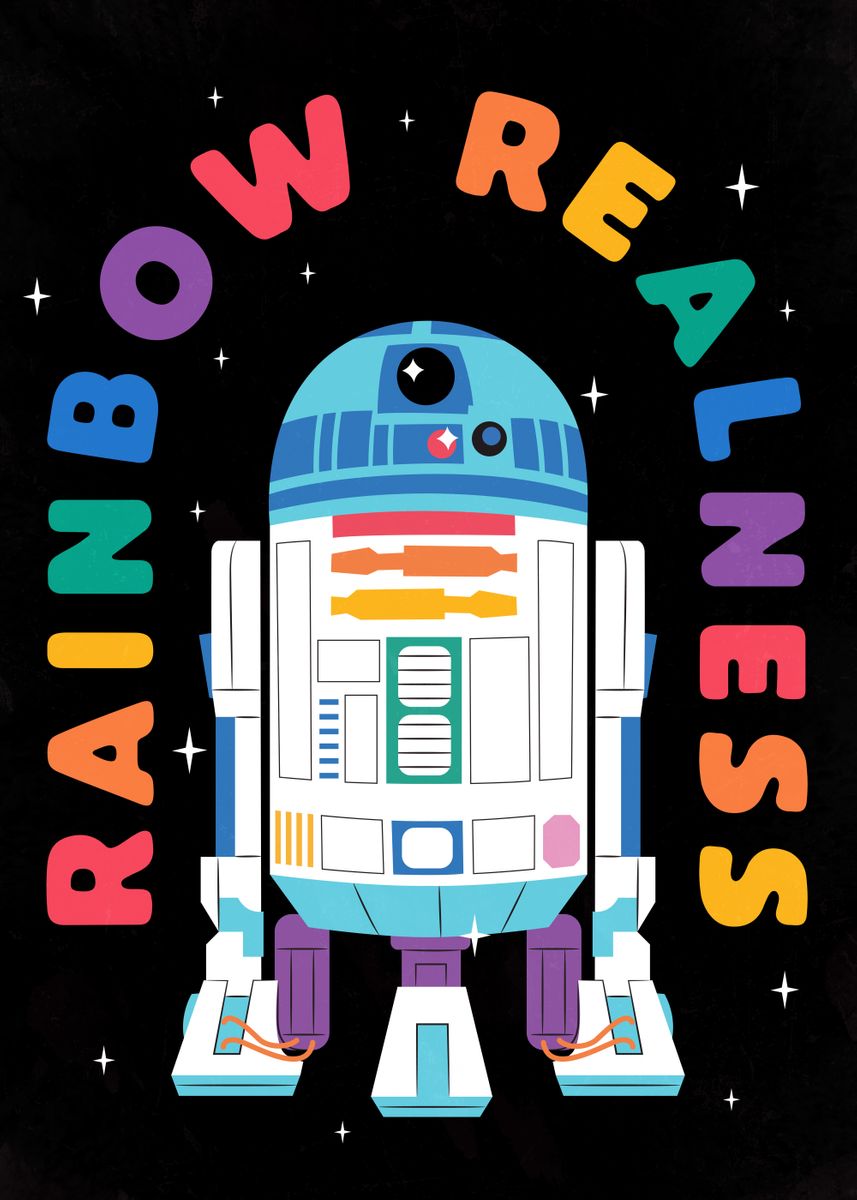 'Rainbow realness' Poster, picture, metal print, paint by Star Wars ...
