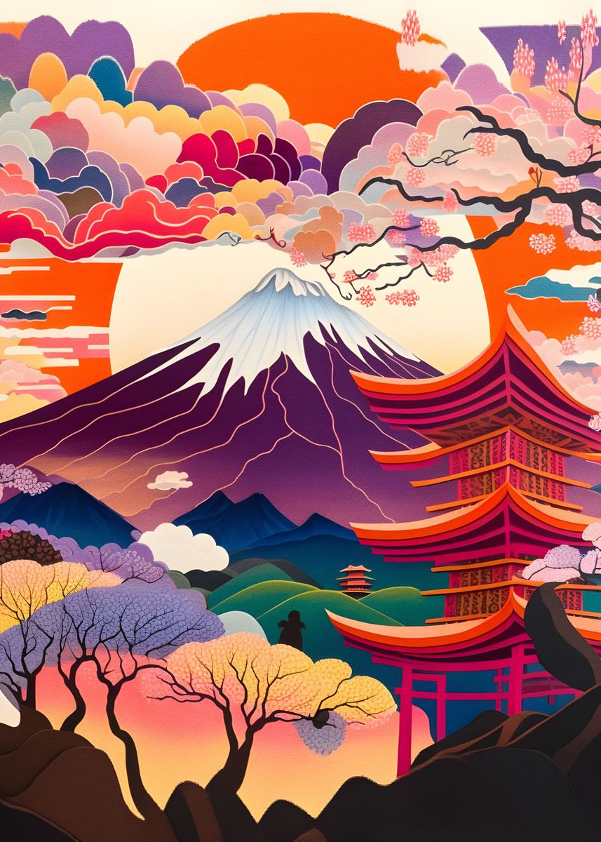 'japanese abstract colorful' Poster by Muhammad Irsan | Displate
