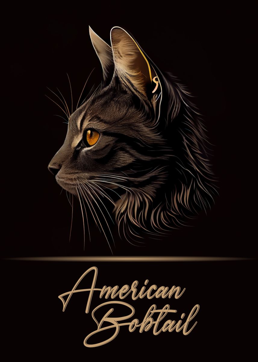 'American Bobtail Portrait' Poster by Artistic Paradigms | Displate