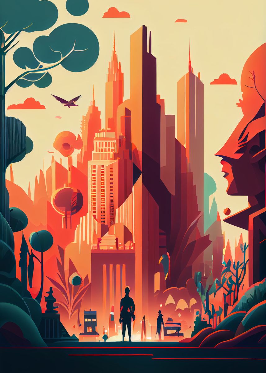 'Geometric Metropolis' Poster, picture, metal print, paint by Polymath ...