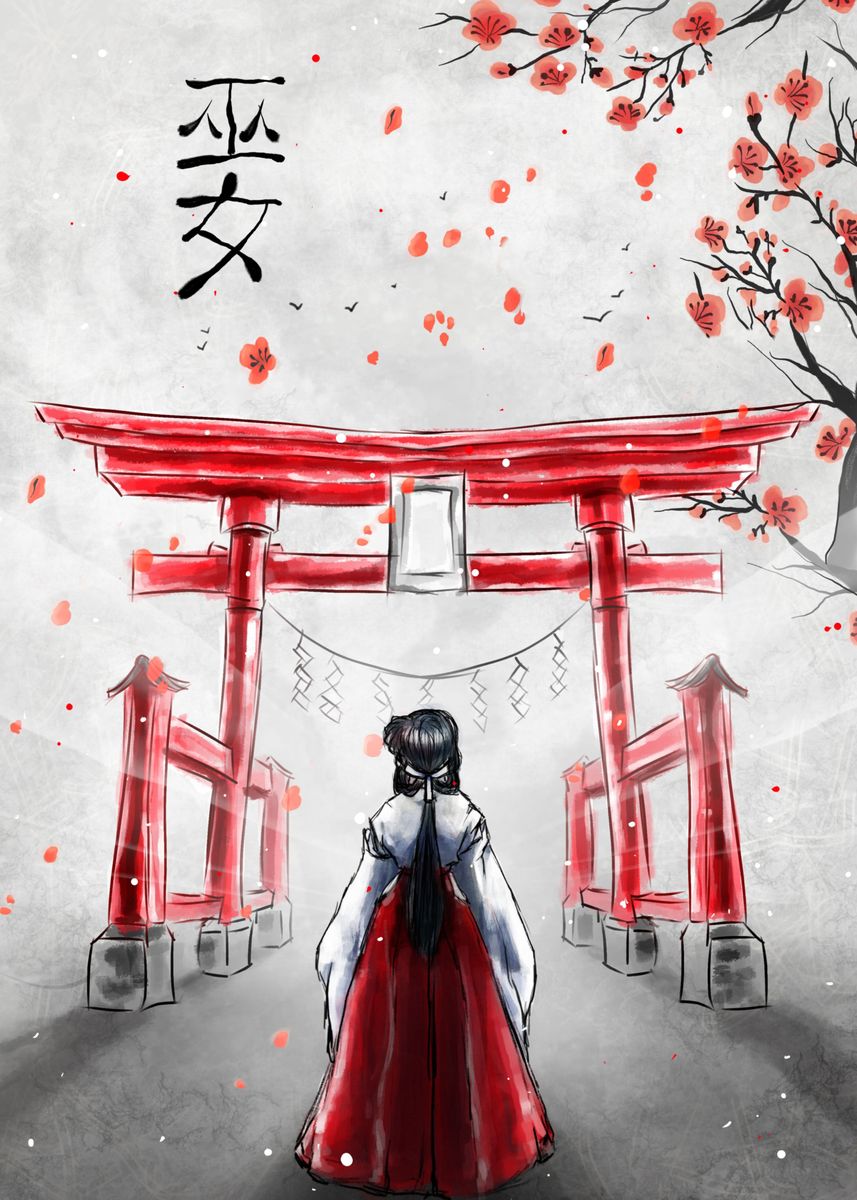 'Miko' Poster, picture, metal print, paint by GuacamayArt | Displate