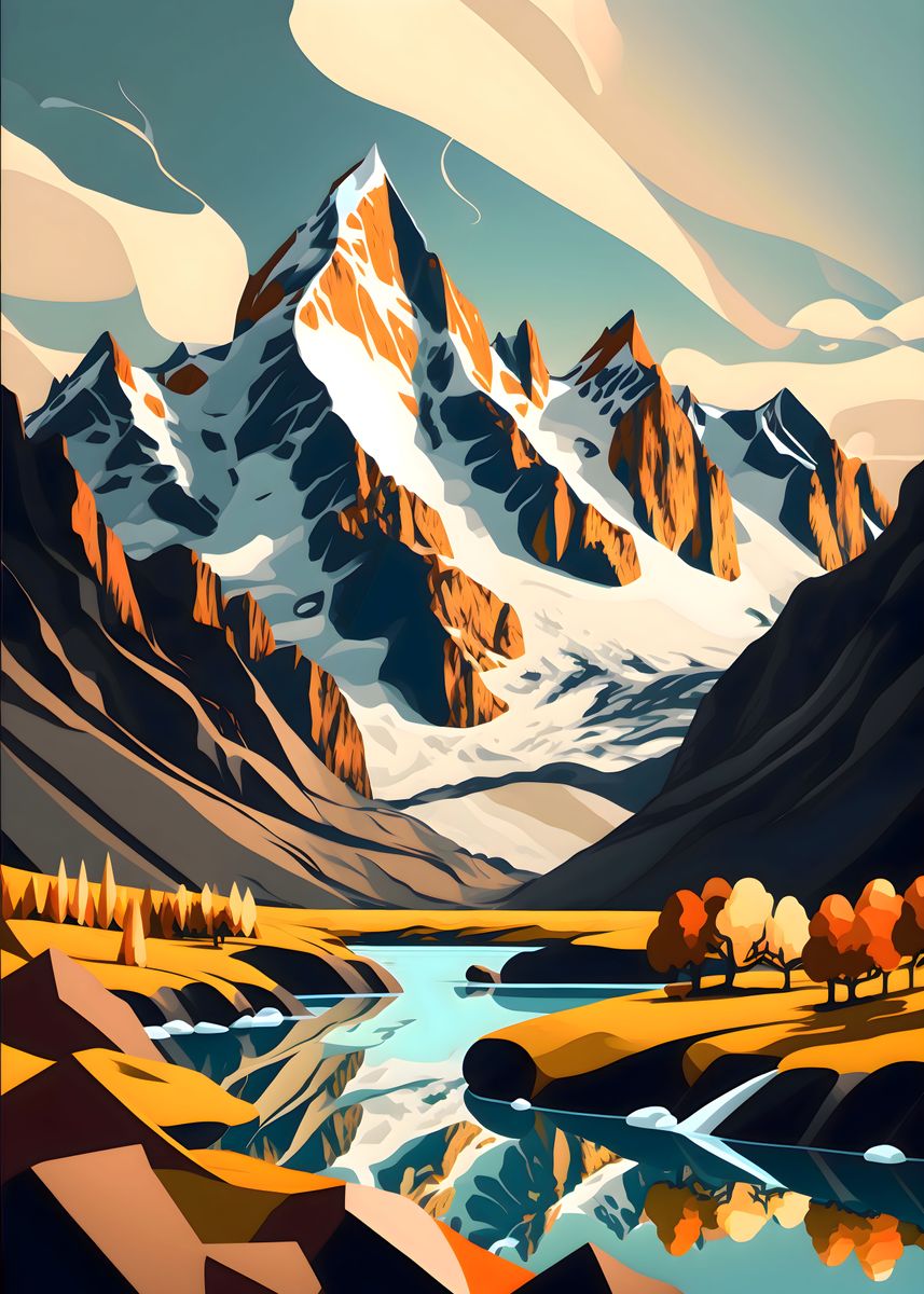 'Quietude of Patagonia' Poster, picture, metal print, paint by ...