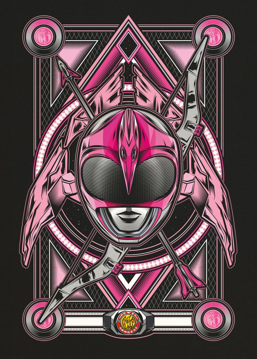 'Iconic Pink Ranger' Poster, picture, metal print, paint by Power ...