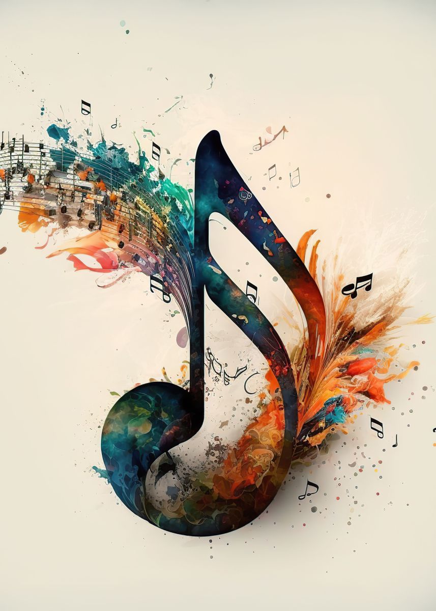 'Note Music' Poster, picture, metal print, paint by Childs Space | Displate