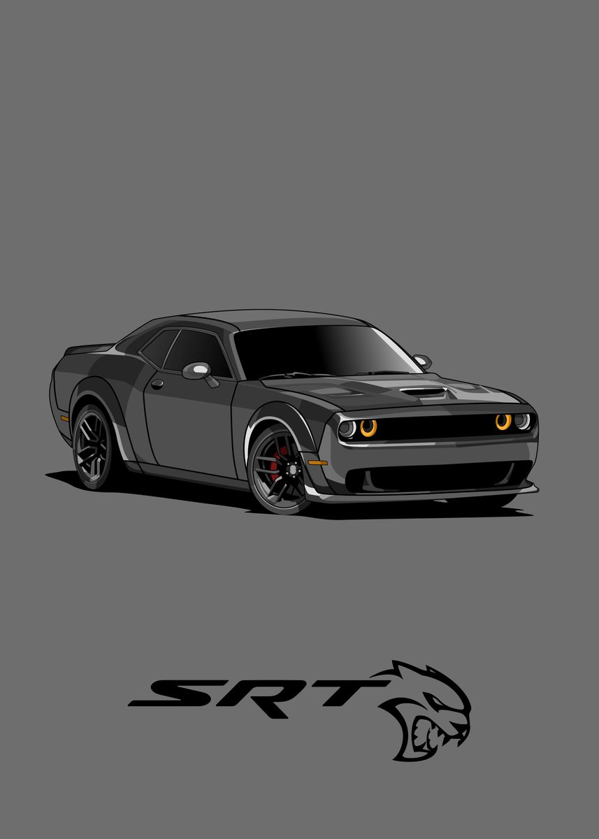 'Dodge Challenger Hellcat' Poster by Burhandowski | Displate