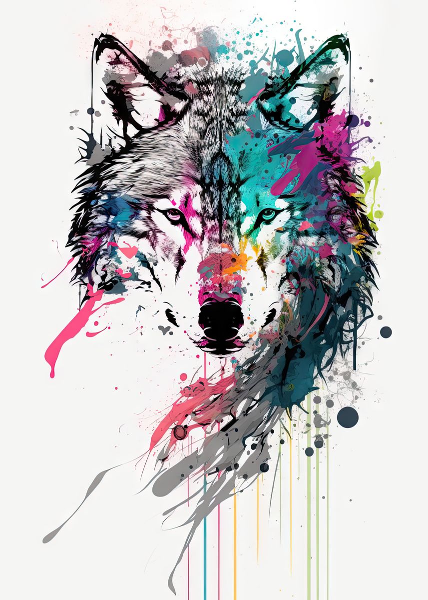'Wolf' Poster, picture, metal print, paint by Jerhus | Displate
