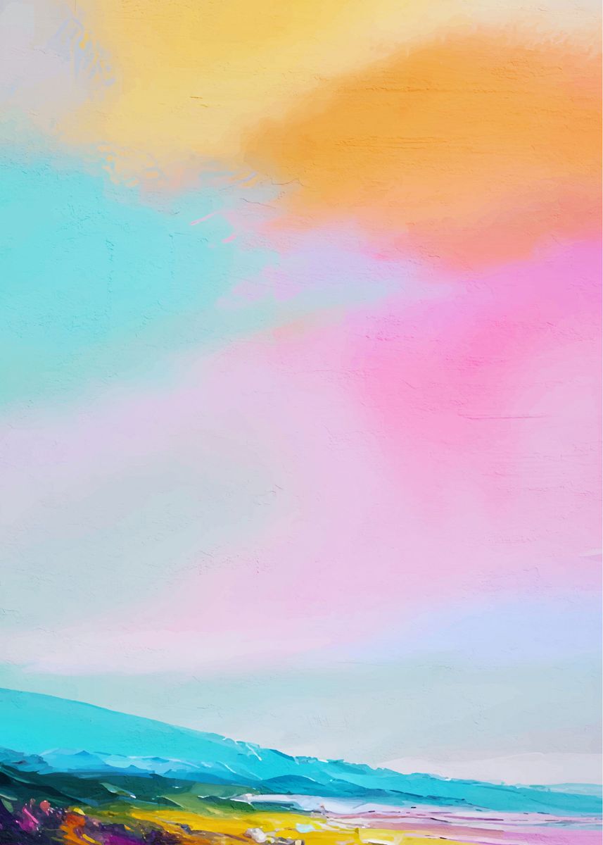 'Colorful pastel artistic' Poster, picture, metal print, paint by ...