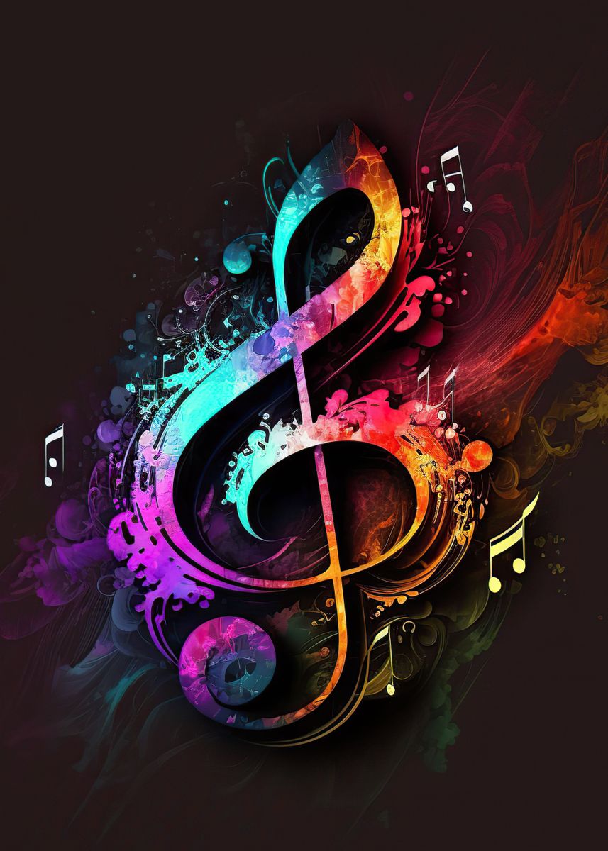 'Note Music' Poster, picture, metal print, paint by Childs Space | Displate