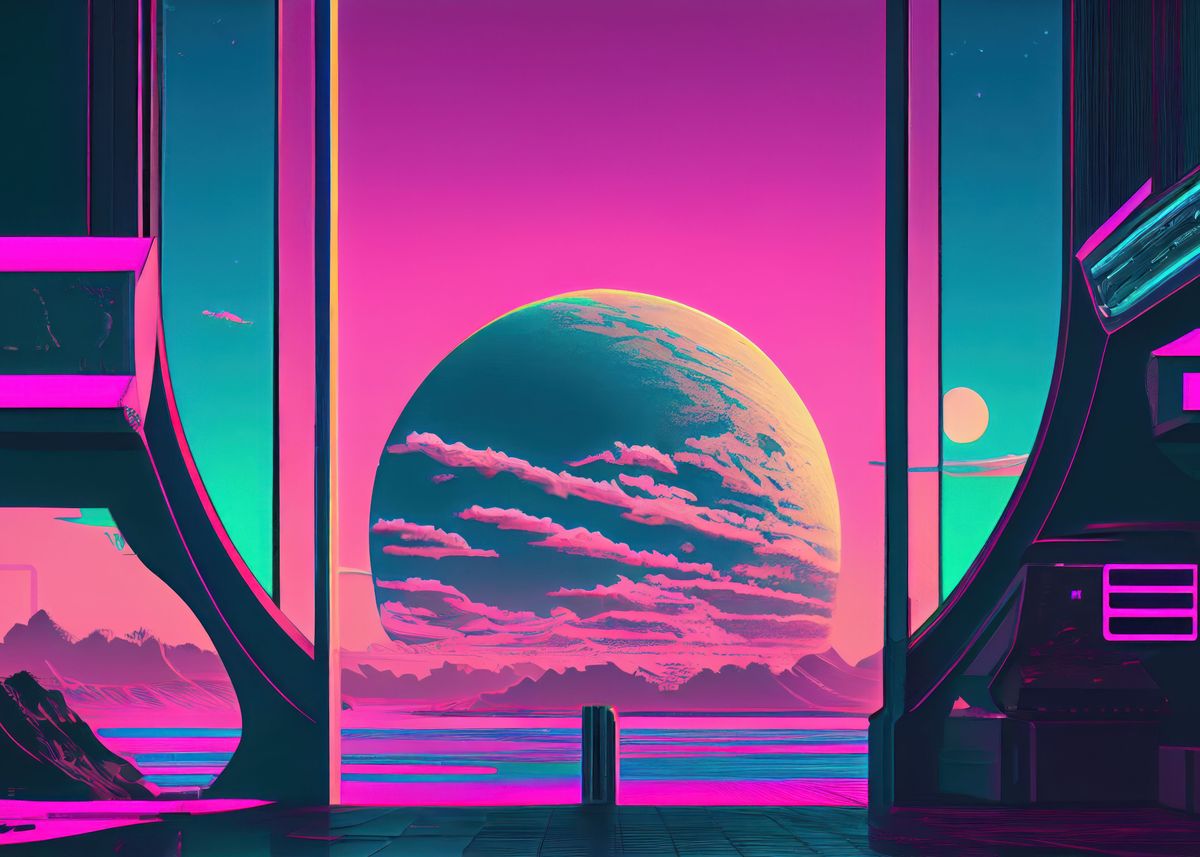 'Vaporwave Retro Vibes 8' Poster by Benjamin Alvarez | Displate