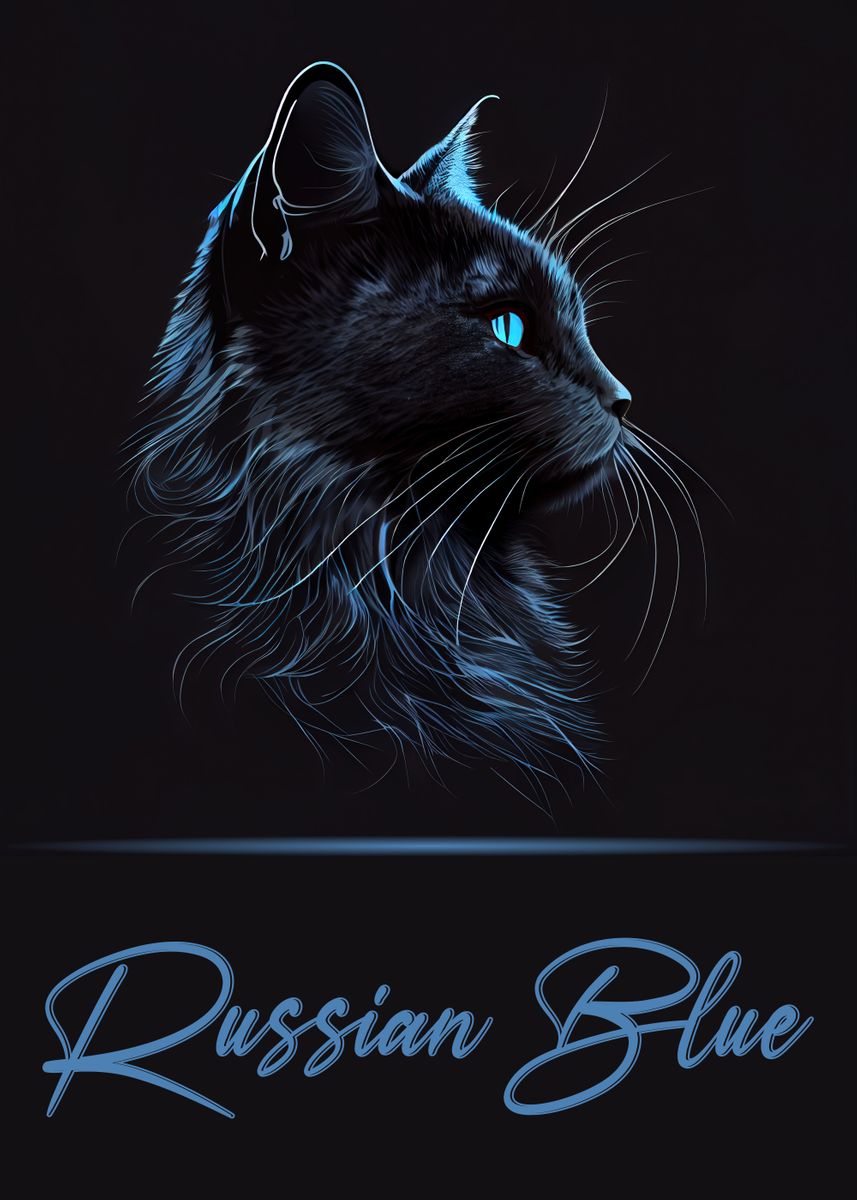 'Russian Blue' Poster, picture, metal print, paint by Artistic ...