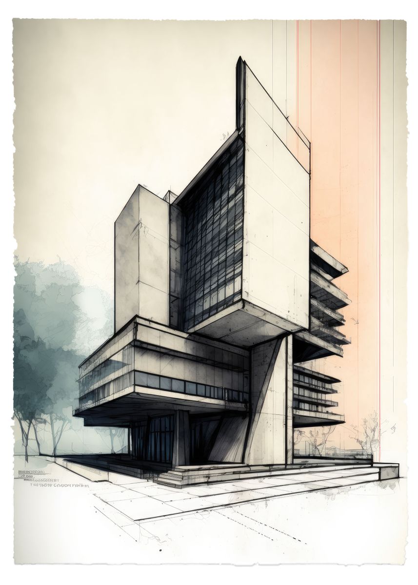 'Modern Architecture Art' Poster, picture, metal print, paint by ...