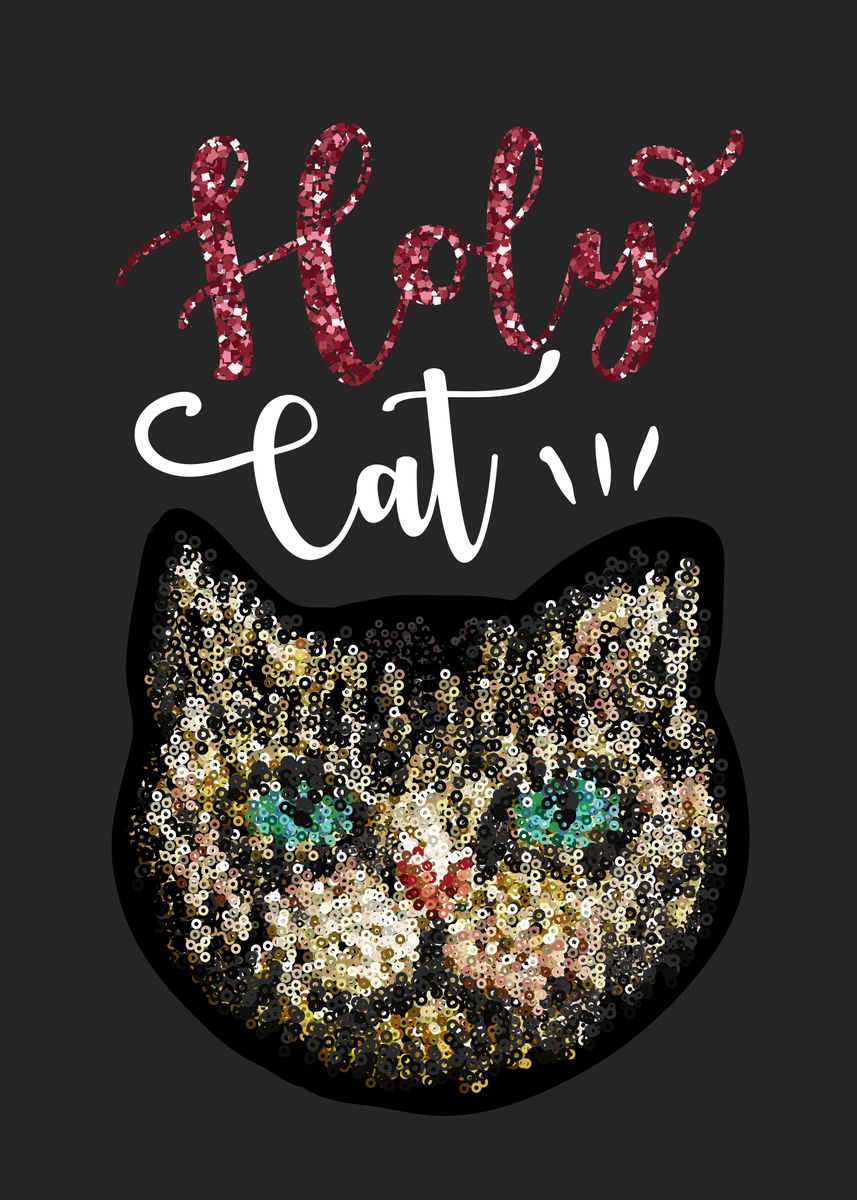 'Cat sequins' Poster by Lloyd Studio | Displate
