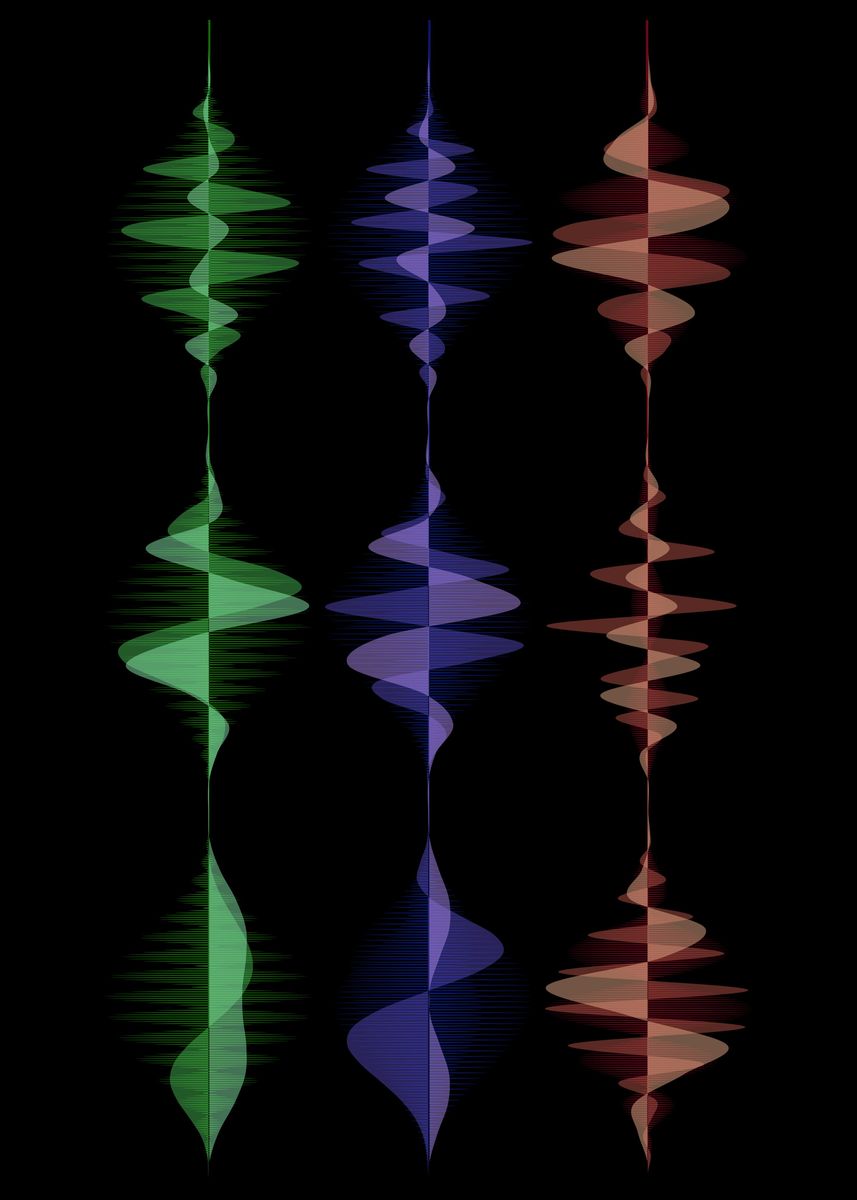 'Synth Waves II' Poster, picture, metal print, paint by Daniel Badger ...