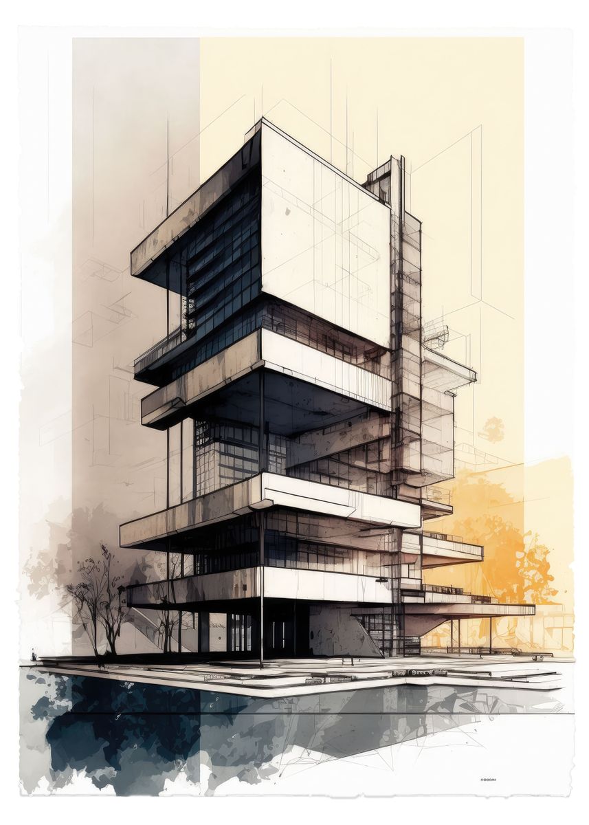 'Modern Architecture Art' Poster, picture, metal print, paint by ...