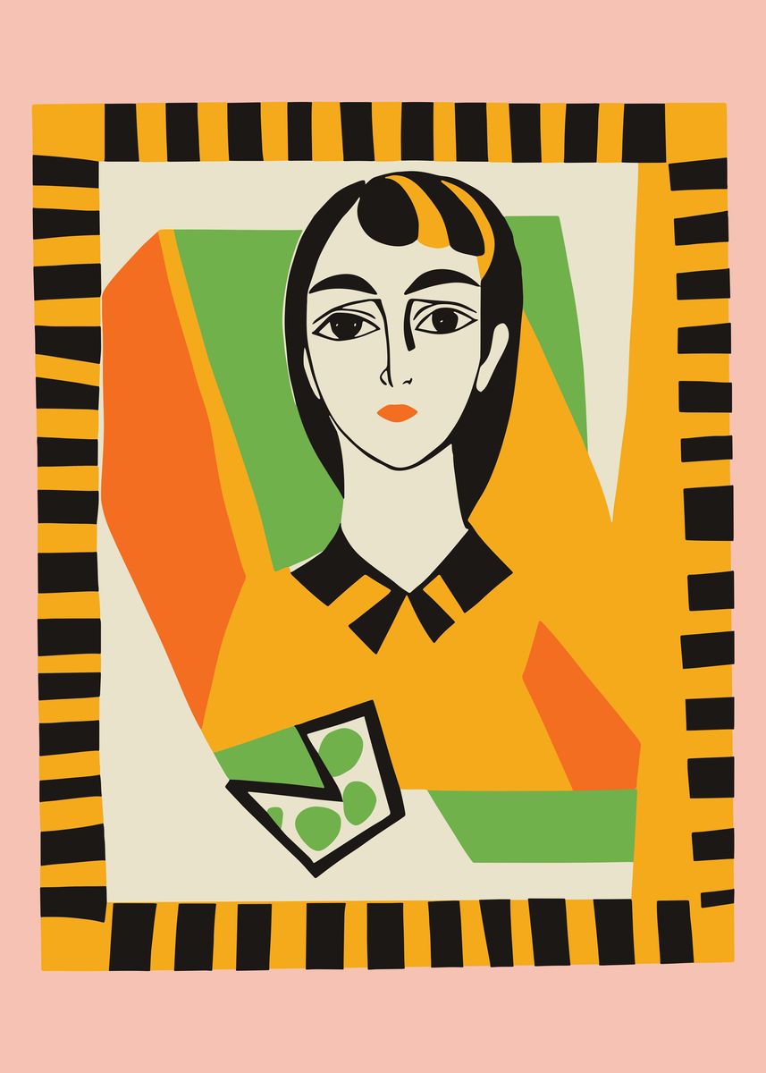 'French Woman Paper Collage' Poster, picture, metal print, paint by ...