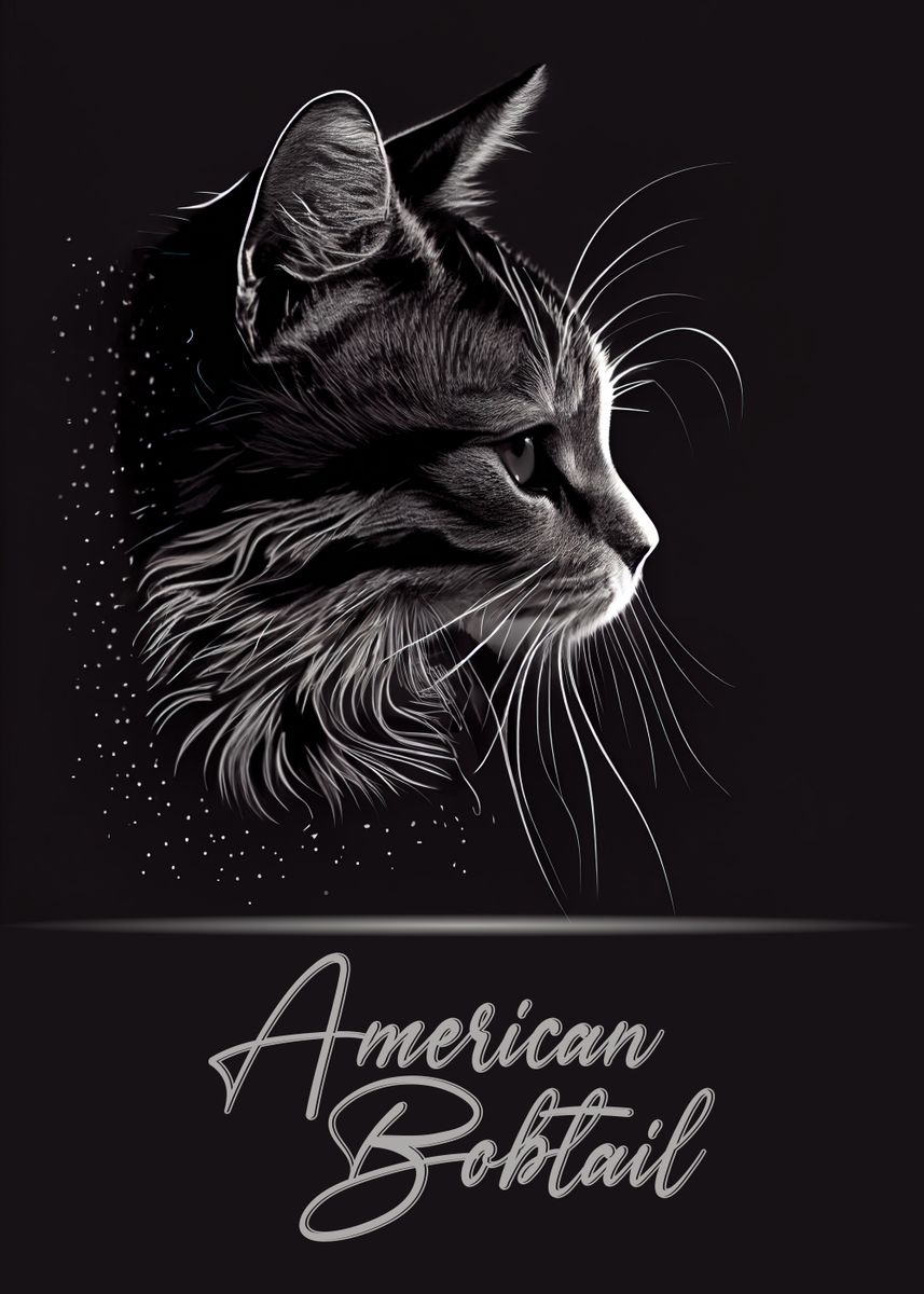 'American Bobtail Portrait' Poster, picture, metal print, paint by ...