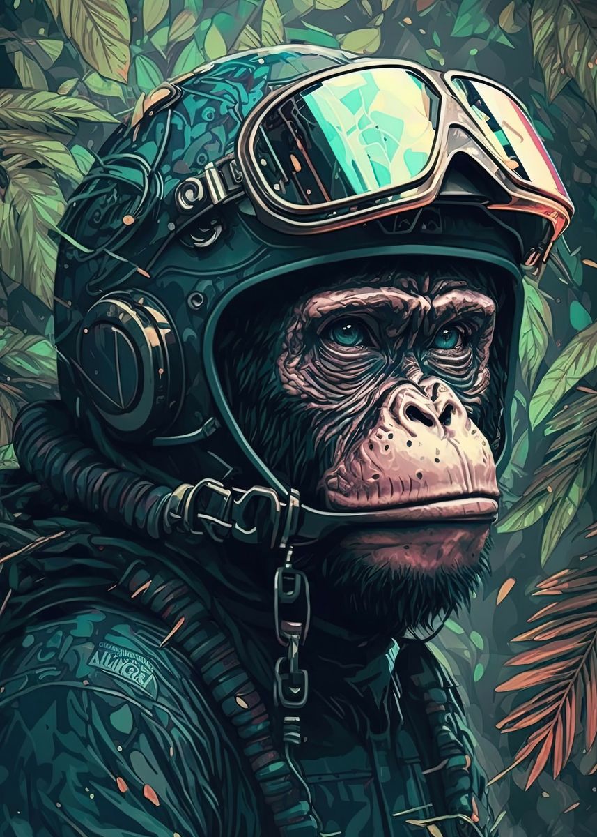 'abstract psychedelic monke' Poster, picture, metal print, paint by ...