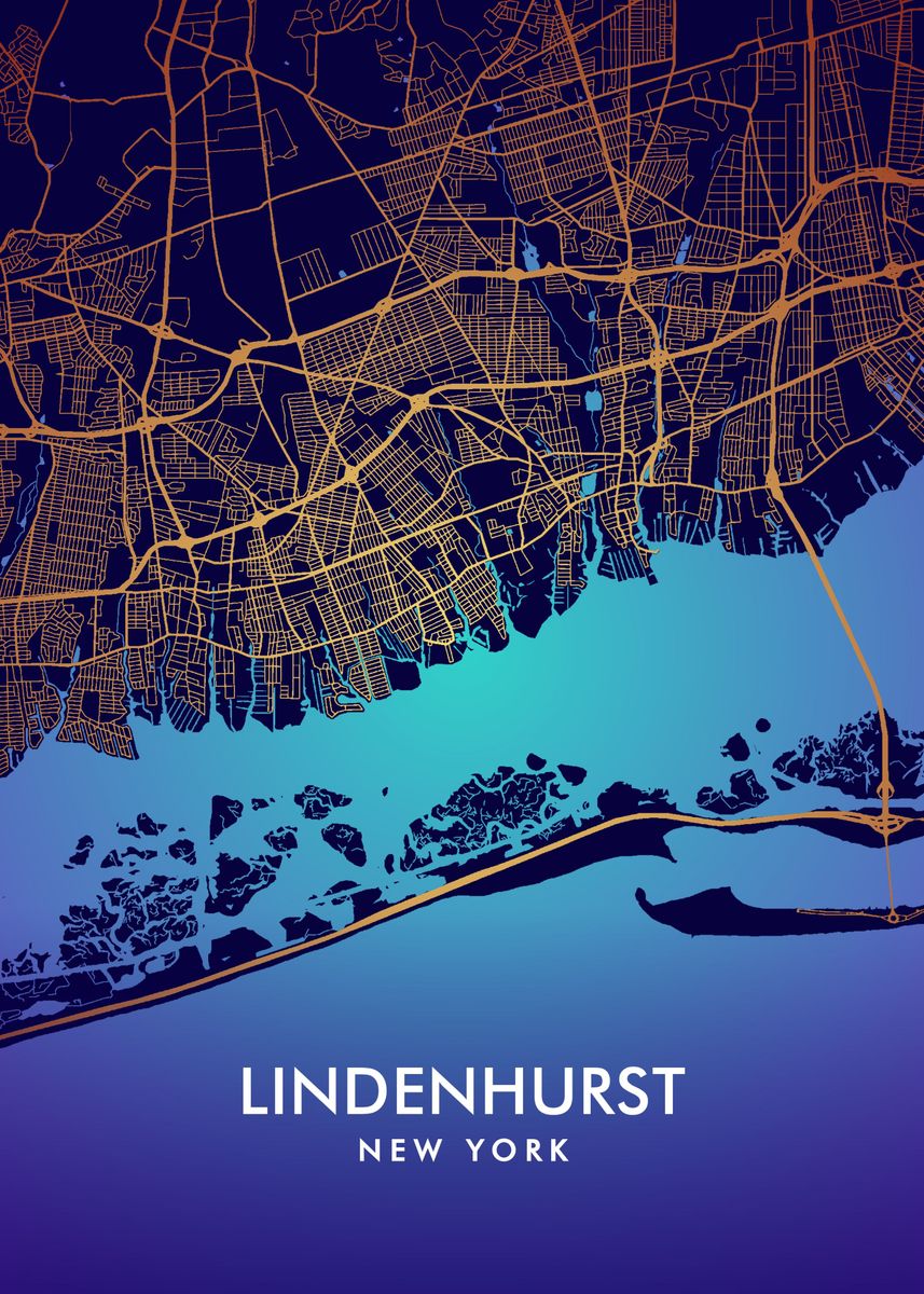 'Lindenhurst' Poster, picture, metal print, paint by Miracle Studio ...