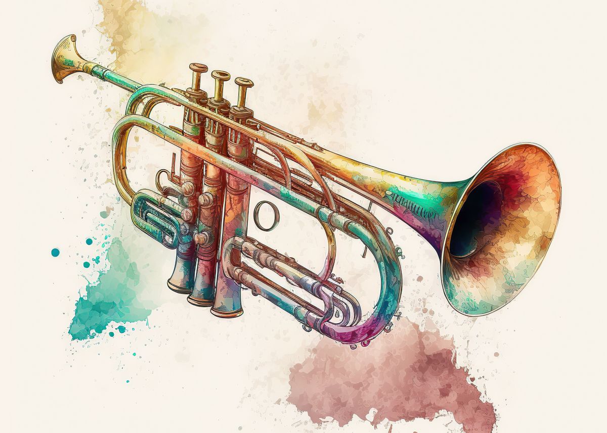 'Trumpet Colorful' Poster by Minimalist Anime | Displate