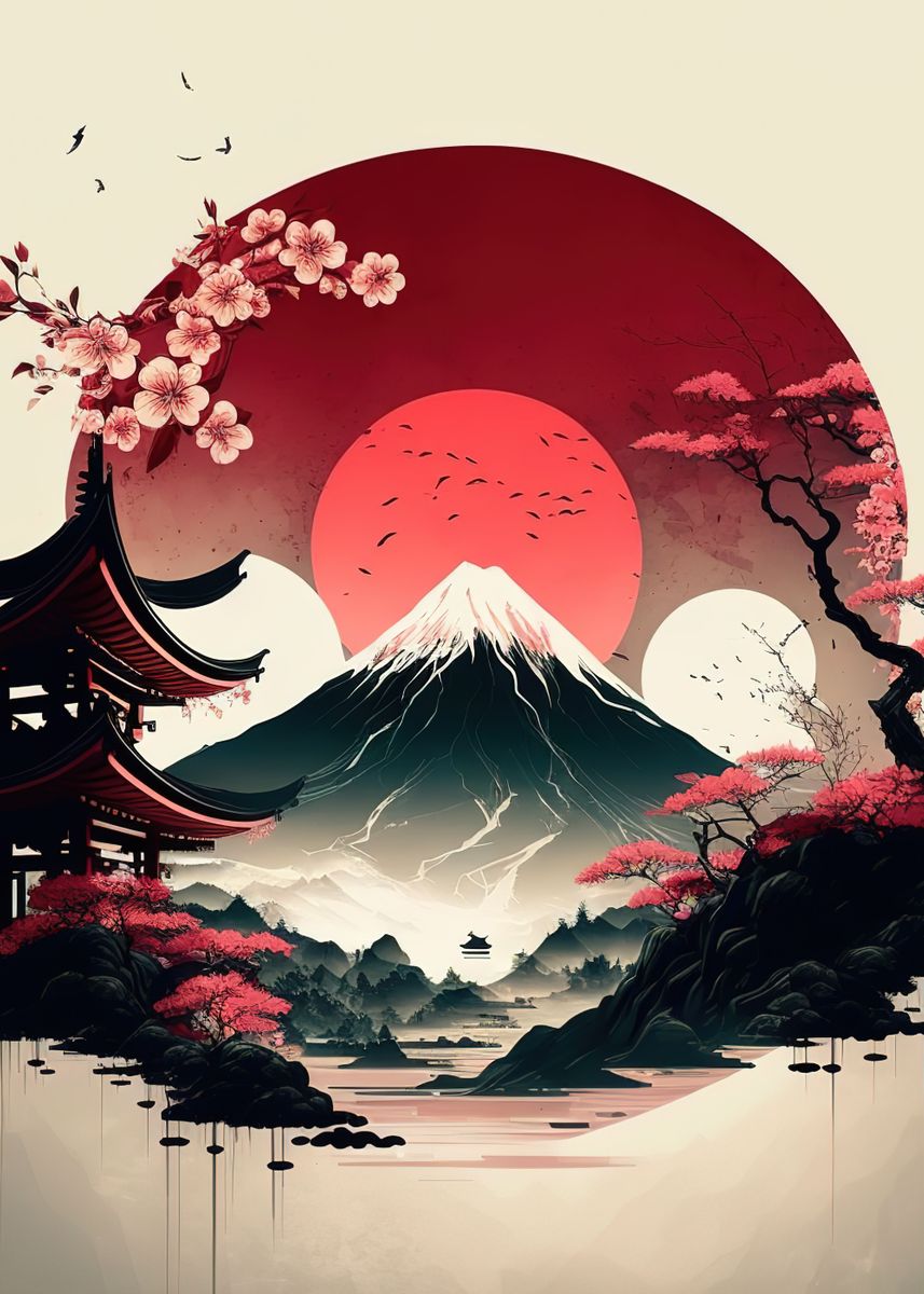 'japan landscape ' Poster, picture, metal print, paint by Anime Manga ...