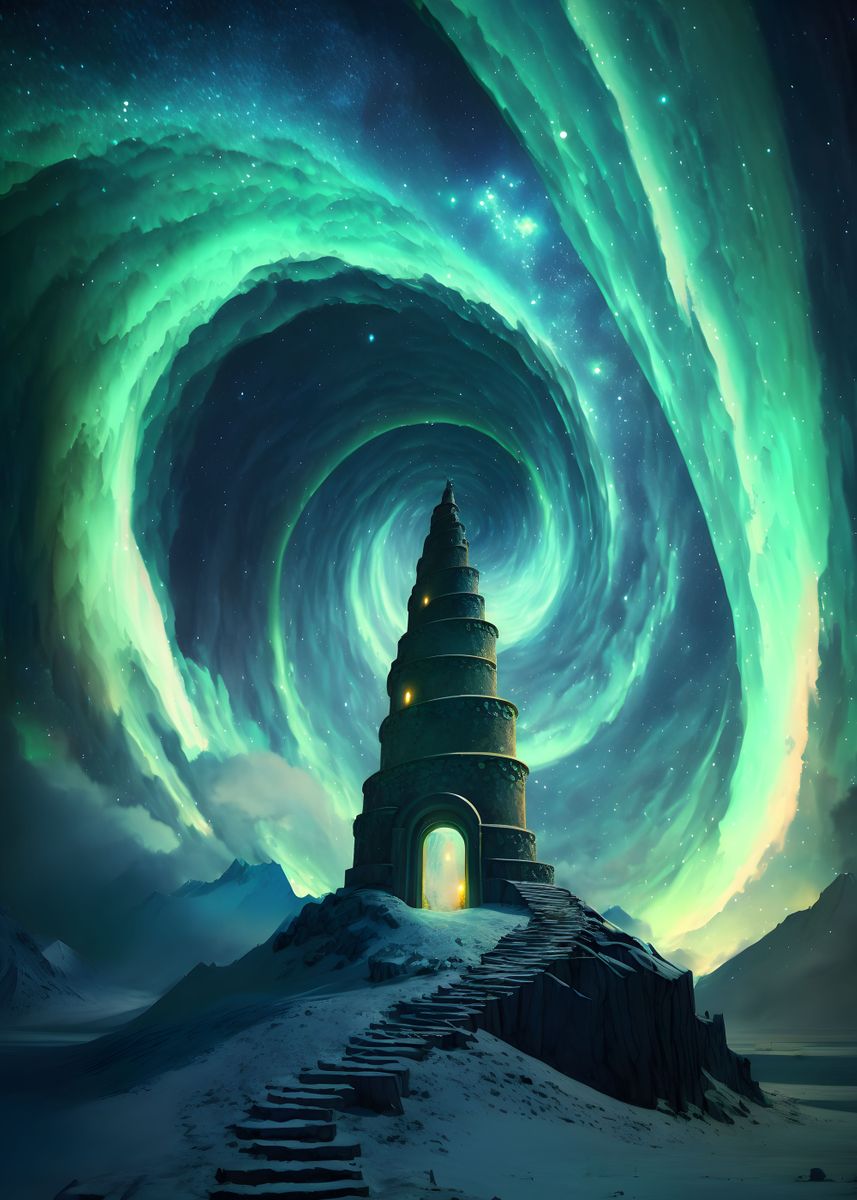 'Abstract Northern Lights ' Poster, picture, metal print, paint by mcmtdesigns | Displate